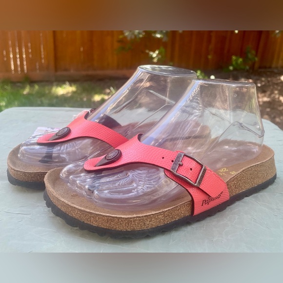 Birkenstock | Shoes | New Birkenstock Papillio Gizeh Turin Coral Orange ...
